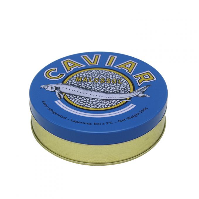 Lightweight Round Caviar Packaging , Empty Caviar Cans 100g 125g 250g 500g