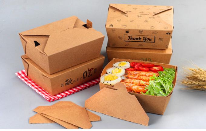 Disposable Takeaway Craft Paper Lunch Food Box Paper Meal Box Standard