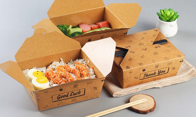 Disposable Takeaway Craft Paper Lunch Food Box Paper Meal Box Standard