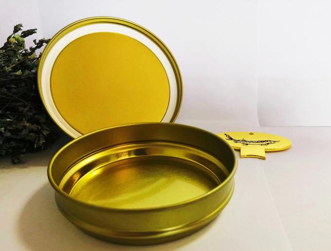 125g Round Vacuum Empty Caviar Tin Can With 0.28mm Tinplate Material