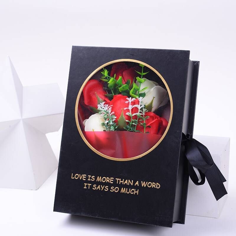 Real Preserved Rose Rigid Paper Gift Box Round And Square Flower Box ...