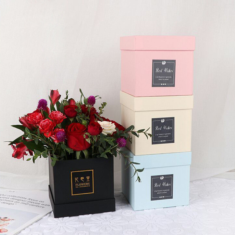 Real Preserved Rose Rigid Paper Gift Box Round And Square Flower Box ...